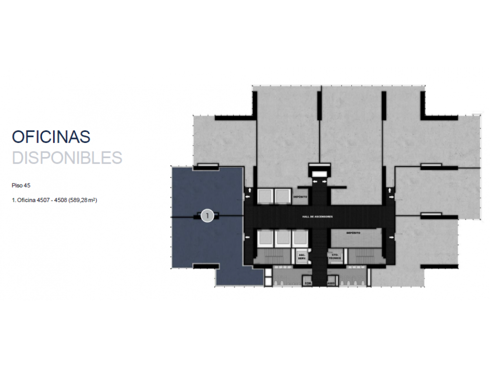 VENTA Of 4408 DE 123,3 M2 EN North Point Torre E BOGOTA